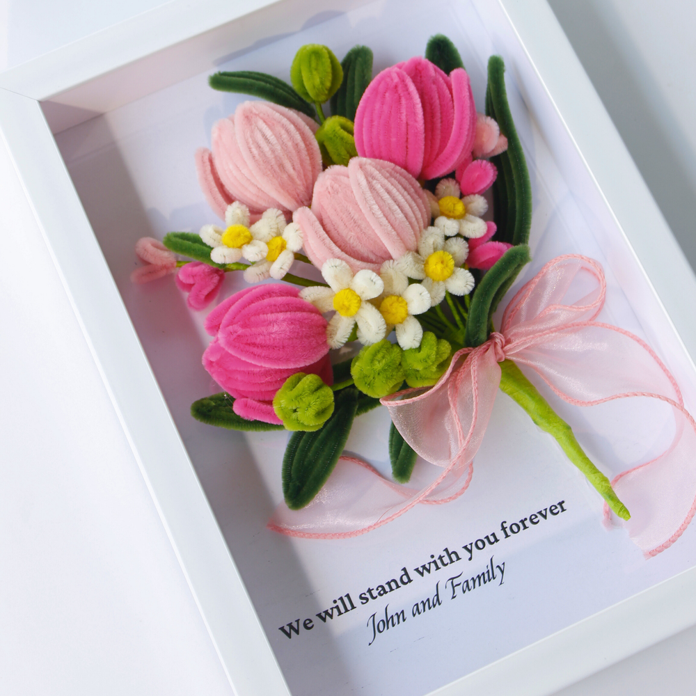 Sweet Tulips Frame – Handcrafted Tulip Floral Gift | Elle Blooming